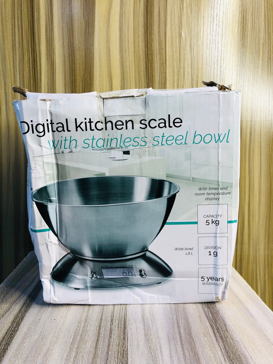 DIGITAL KITCHEN STAINLESS SCALE WITH STEEL BOWL – Urchidamas Resources